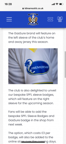 New KIt - Killie Kickback - KillieFC.com