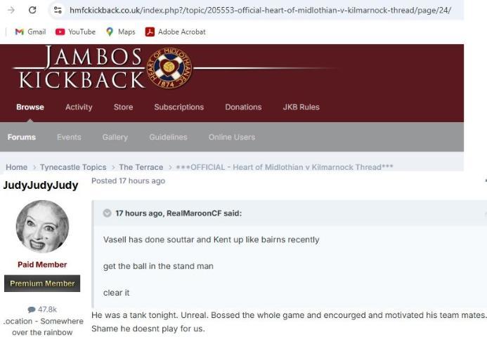 Tarts (A) Match Day Fred 30-10-24 - Page 10 - Killie Kickback ...